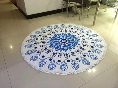 China Wholesale Large Custom Printed Round Beach Towel With Tassel, Circle Beach Towel for sale