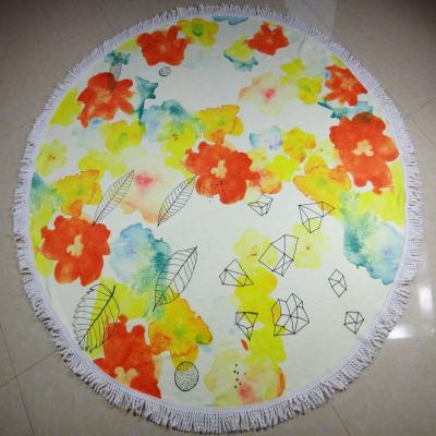 China reactive custom printing cotton terry velour round beach towels circular beach towels for sale