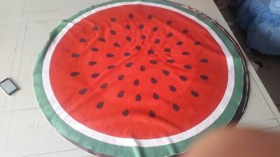 China watermelon round beach towel kiwi round beach towel round grapefruit beach towel for sale