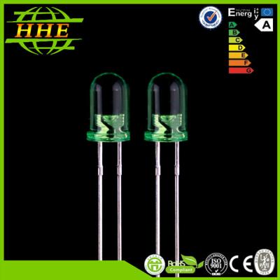 China InGaN / GaAsp Epistar Chip Fresh Green 5mm LED Diode round shape for Indicators for sale