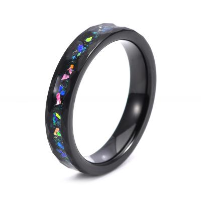 Cina Fede Nuziale Galassia in Carburo di Tungsteno con Intarsio di Opale Oro Rosa Nero Argento 4mm per Donna in vendita