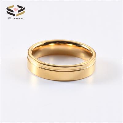Cina Fedi Nuziali o Anelli 6mm Fashion Offset Groove Anello in Carburo di Tungsteno Oro 18K per Uomo Donna Servizio di Campionatura in vendita