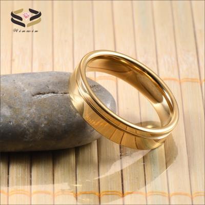Cina Fedi Nuziali o Anelli 6mm Fashion Offset Groove Anello in Carburo di Tungsteno Oro 18K per Uomo Donna Servizio di Campionatura in vendita