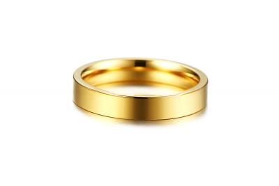Cina Anelli piatti in acciaio inossidabile per donna argento / oro rosa / dorato lucidato impilabile 4 mm in vendita