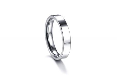 Cina Anelli piatti in acciaio inossidabile per donna argento / oro rosa / dorato lucidato impilabile 4 mm in vendita