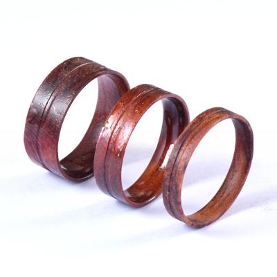 China 4mm 6mm 8mm Polished Rosewood Ring Core Blanks for Inlay DIY Jewelry Making Wedding Bands or Rings Plating Other for sale