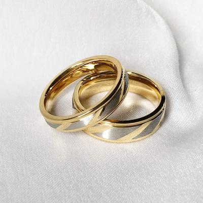 Cina Anelli per coppie in acciaio inossidabile con valutazione di terze parti per anniversario, fidanzamento e matrimonio in vendita
