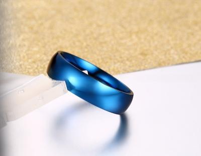 Cina Anelli in acciaio inossidabile da 6 mm lucidi a specchio, semplici e bombati, per uomo e donna in vendita