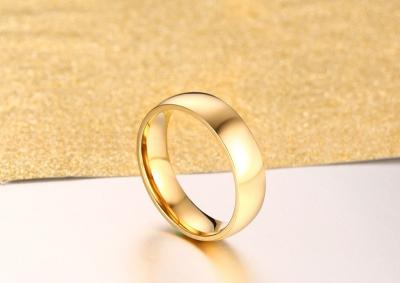 Cina Anelli in acciaio inossidabile da 6 mm lucidi a specchio, semplici e bombati, per uomo e donna in vendita