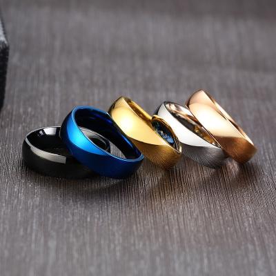 Cina Anelli in acciaio inossidabile da 6 mm lucidi a specchio, semplici e bombati, per uomo e donna in vendita