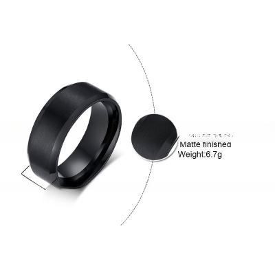 Cina Anelli in acciaio inossidabile per matrimonio, semplici, smussati, finitura opaca spazzolata, 8mm 6mm, per anniversario in vendita