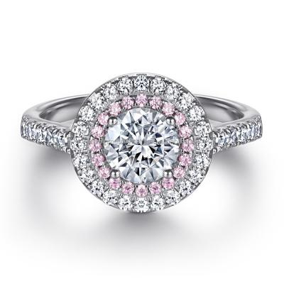 Cina 925 Sterling Silver Bridal Ring Set Rond Cut CZ Anelli di Nozze per Lei in vendita