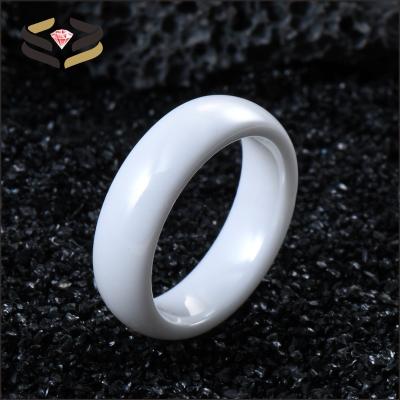 Cina Anello in ceramica bianca lucida per matrimonio, valutazione di terzi per uomo, fidanzamento in vendita