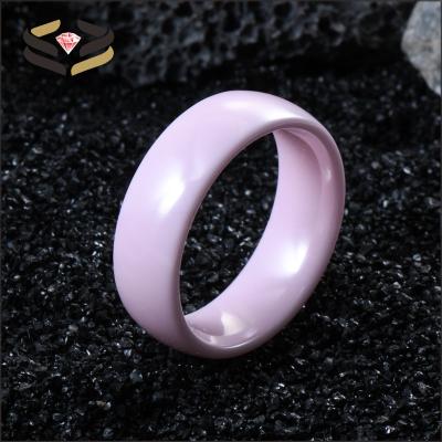 Cina Anelli in ceramica rosa con valutazione di terzi, 4mm/6mm/8mm, per uomo e donna in vendita