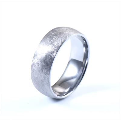 Cina 8mm Fashion Cobalt-chromium Ring Brush Mens Wedding Band Custom Made with Your Own Logo TRENDY Style Occasion Engagement in vendita