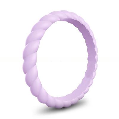 Cina Anello da sposa in silicone a tre millimetri, sottile da impilare, per donna in vendita