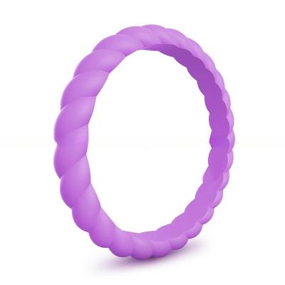 Cina Anello da sposa in silicone a tre millimetri, sottile da impilare, per donna in vendita