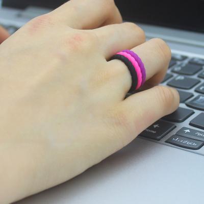 Cina Anello da sposa in silicone a tre millimetri, sottile da impilare, per donna in vendita