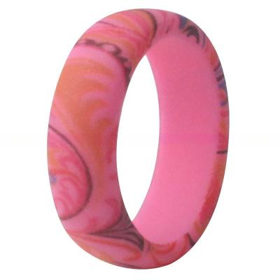 Cina Anelli in silicone da donna Paisley per fidanzamento, traspiranti, 5,7 mm, valutazione di terzi in vendita