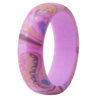 Cina Anelli in silicone da donna Paisley per fidanzamento, traspiranti, 5,7 mm, valutazione di terzi in vendita