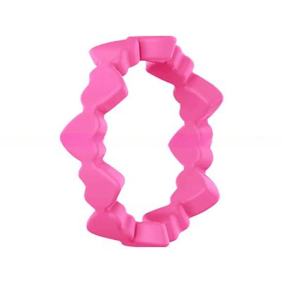 Cina Fedi nuziali in silicone a forma di cuore sottile da donna, larghezza 6 mm, spessore 2 mm in vendita