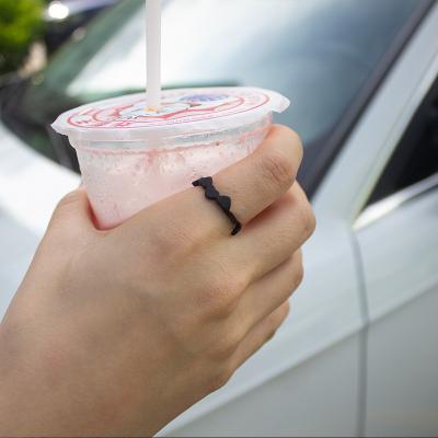 Cina Fedi nuziali in silicone a forma di cuore sottile da donna, larghezza 6 mm, spessore 2 mm in vendita