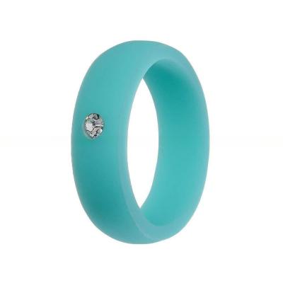 Cina Anelli in silicone traspiranti per matrimonio, 5,7 mm, con intarsio di zirconi cubici, multicolore in vendita