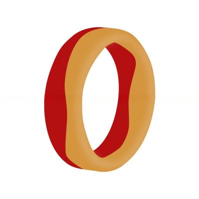 Cina Anello di silicone femminile geometrico 5.7 mm a due toni traspirante per il matrimonio in vendita