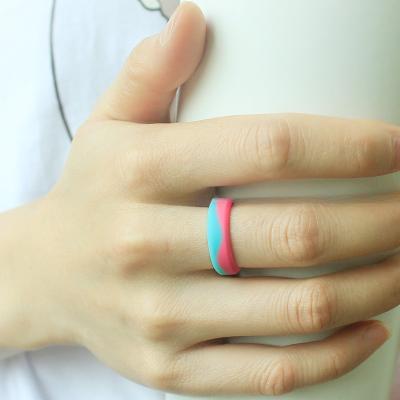 Cina Anello di silicone femminile geometrico 5.7 mm a due toni traspirante per il matrimonio in vendita