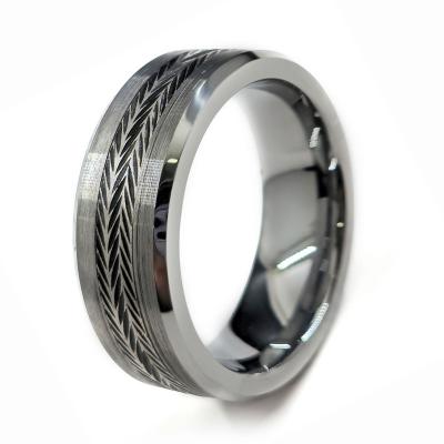 China High-Hardness Tungsten Ring with Long-Lasting Luster and Trendy Color-Blocking for Wedding and Gifting for sale