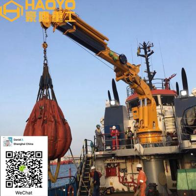 China 1 ton/21.5m folding marine deck crane for ship/boat/barge ship for sale