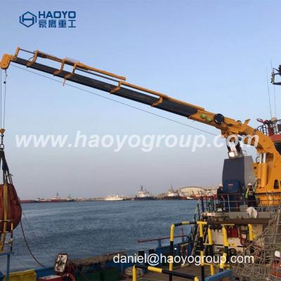 China HAOYO New Marine Knuckle Boom Hydraulic Boat Deck Crane for Sale for sale