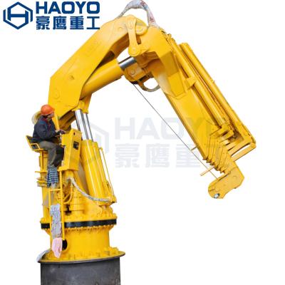 China HAOYO ABS/CCS Certified Knuckle Boom Marine Crane For Fishing Ship/Commercial/Navy Ship for sale