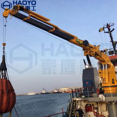 China HAOYO 1t/7m 2t/7m 1t/18m Telescopic boom crane marine crane offshore crane for sale for sale