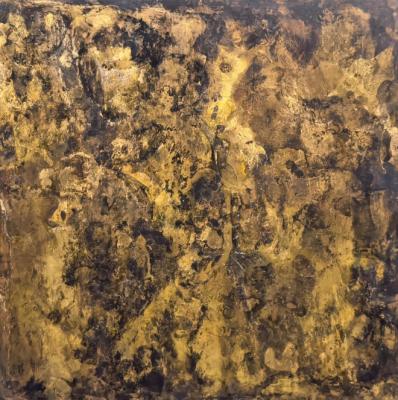 China Vintage Hand Patina Decorative Copper Plate With Golden Vein Art And High Conductivity for sale