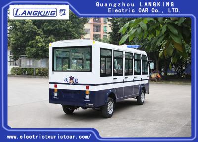 China White 11 Seater Electric Shuttle Car Equipped With Effective Shock Absorb / Door for sale