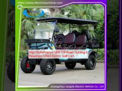 Carrinho de caça elétrico off-road de alto desempenho 5KW AC Motor 6 Passageiro Carrinho de golfe elétrico levantado