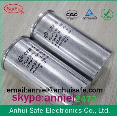 China capacitor safe brand 50uf 370VAC 440VAC 450V ac capacitor CBB65 for sale