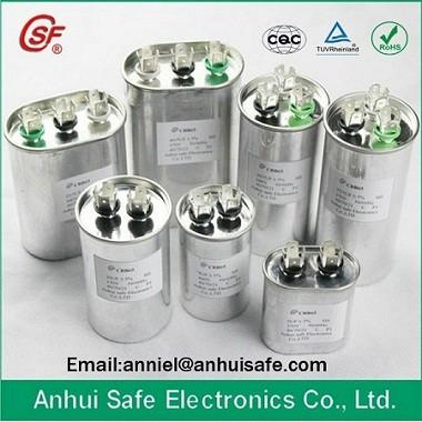 China pin terminal CBB65 ac capacitor aluninium case 15uf 20uf 30uf 40uf 50uf 60uf 70uf 80uf 90uf 100uf 450VAC manufacturer be for sale