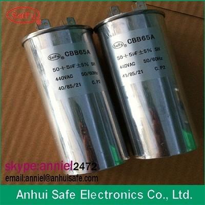 China CBB65 Capacitor for air conditioner manufacturer price oil round aluminium case for sale