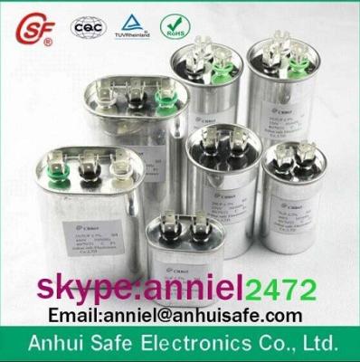 China CBB65 aluminium case round ac motor run capacitor low voltage 370VAC 440VAC 450VAC 550VAC capacitance from 10uf to 150uf for sale