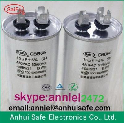 China pin wires terminal CBB65 ac motor run capacitor for air conditioner use factory manufacturer for sale
