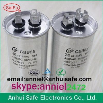 China cbb65 capacitor 60 MFD X 370 Volts Round A/C Compressor 8uf 10uf 12uf 250V 450V manufacturer for sale