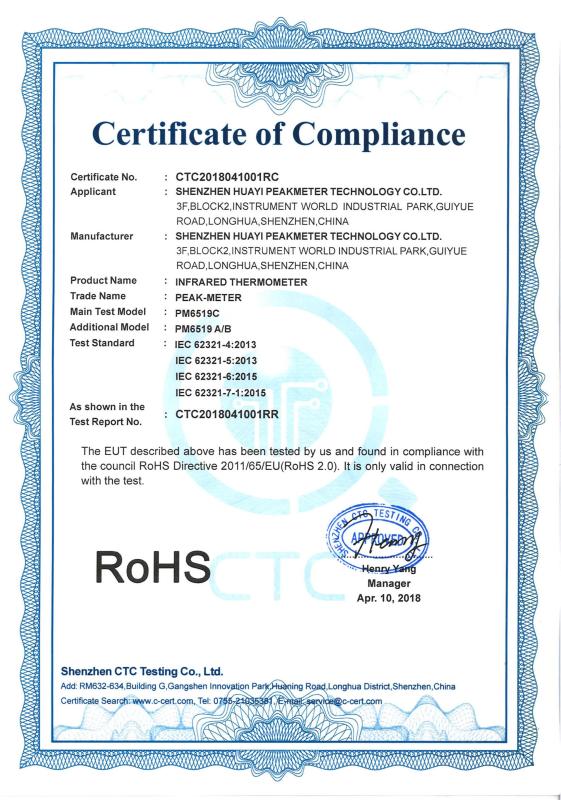 RoHS - Guilin Huayi Peakmeter Technology Co., Ltd.