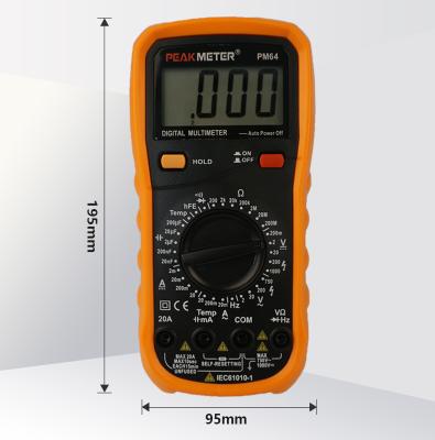 China Auto Power Off Handheld Digital Multimeter 2000 Counts Transistor Diode Tester for sale
