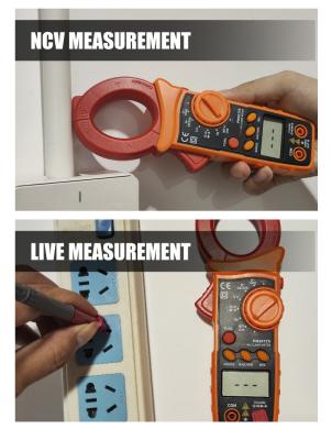 중국 자동 범위 1000A AC 전류 측정 디지털 AC 클램프 미터 NCV 및 Ture RMS 판매용