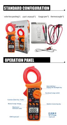 중국 자동 범위 1000A AC 전류 측정 디지털 AC 클램프 미터 NCV 및 Ture RMS 판매용