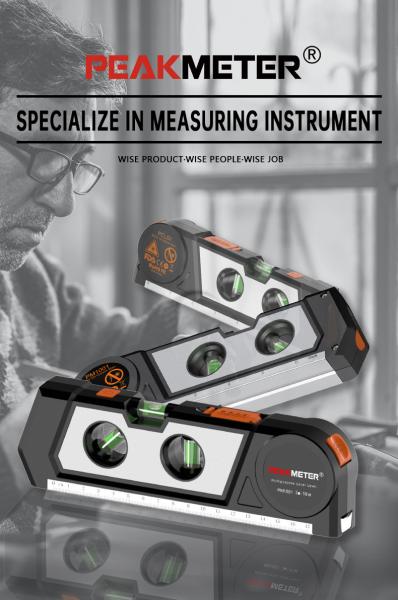 Laser Level Meter Tape Measure Straightedge Bubble Meter with Three different angles