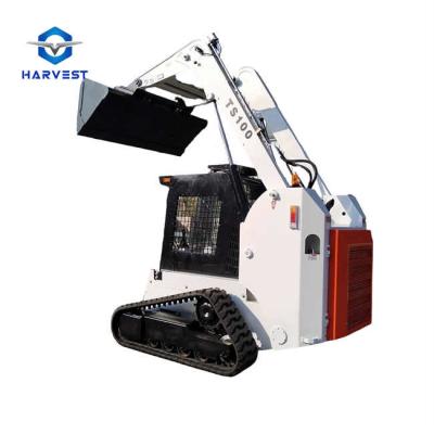 China 1200kg Tracked Skid Steer Loader TS100 With 0.55m3 Bucket 74.9kw for sale