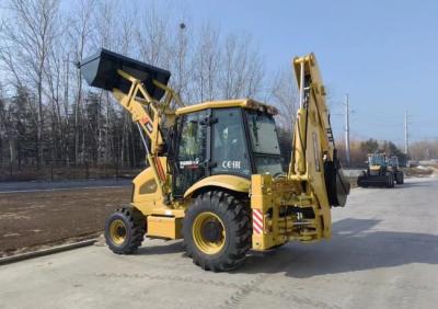 China SAM388 Backhoe Loader with 1m3 bucket & 0.3m3 backhoe bucket in Kazakhstan for sale